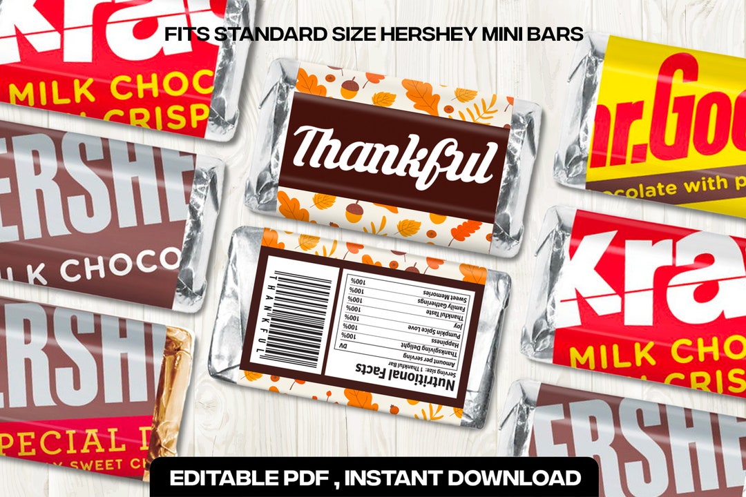 Thanksgiving Chocolate Bar Label Digital PDF for Hershey - Etsy