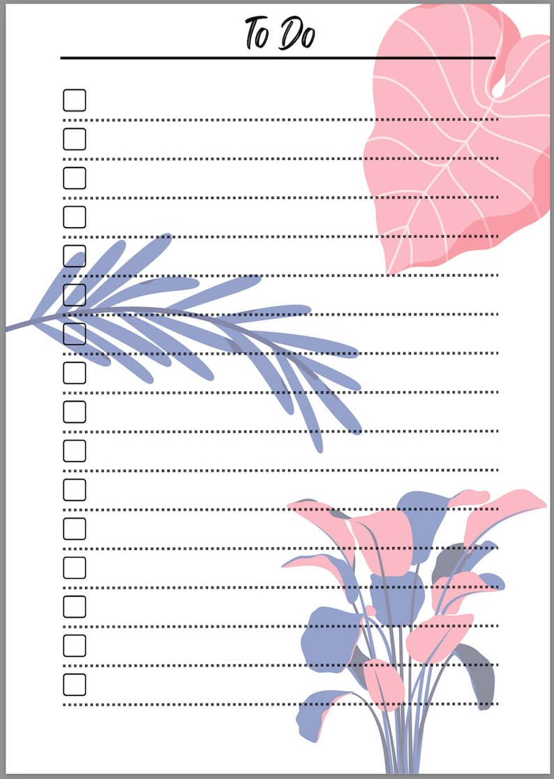 Printable To-do List Planner/organiser - Etsy