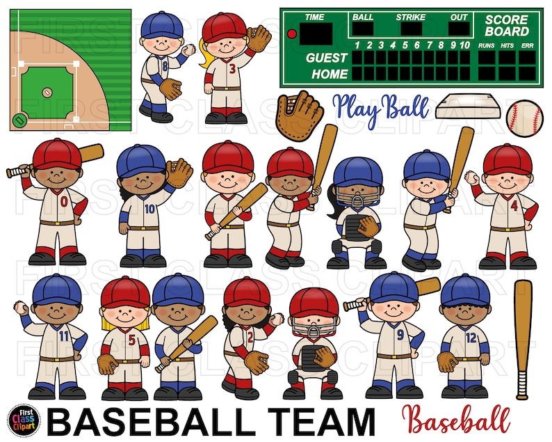 Baseball Clipart, Baseball Team, Baseball Graphics, Baseball Players ...
