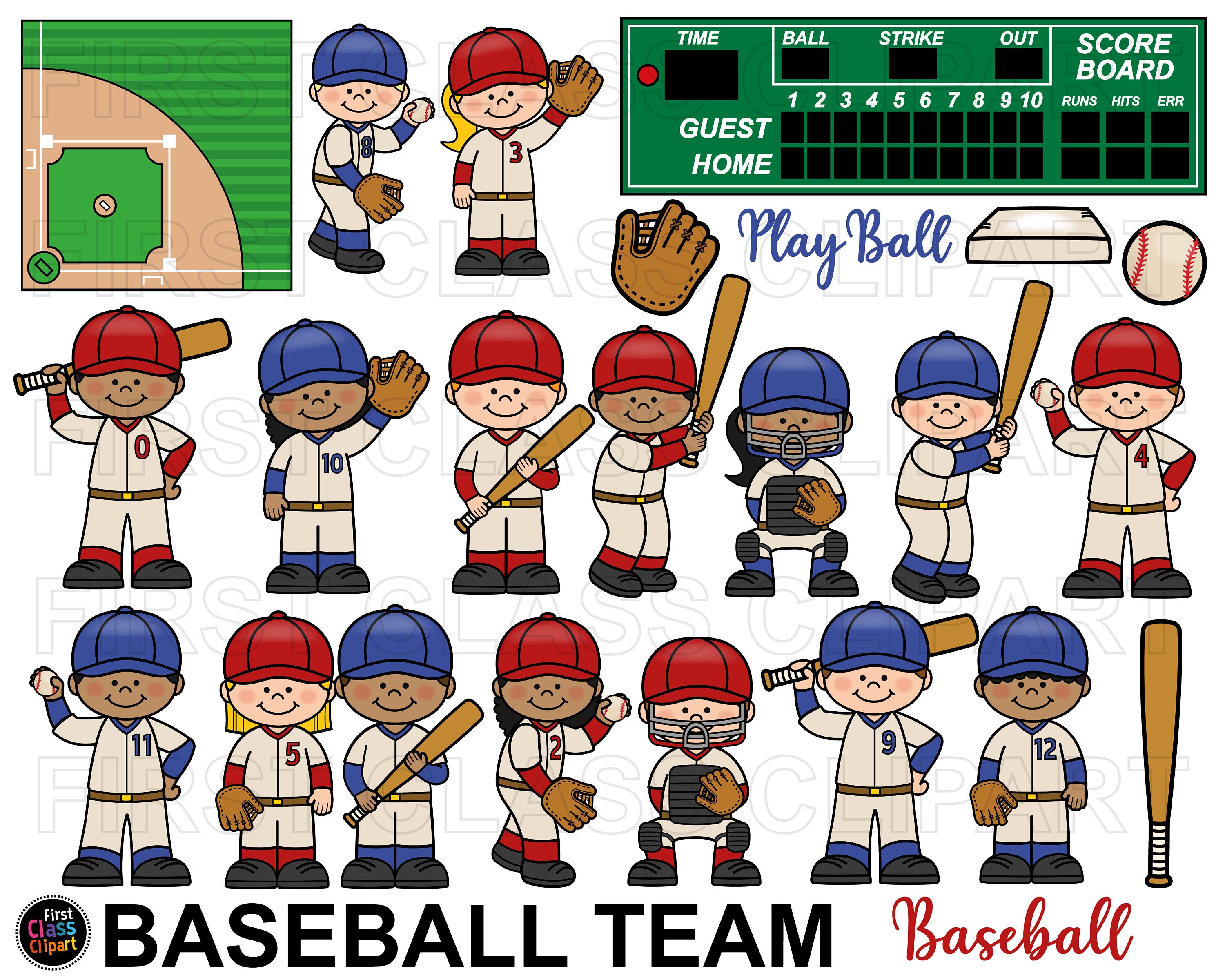 Baseball Clipart, Baseball Team, Baseball Graphics, Baseball Players ...