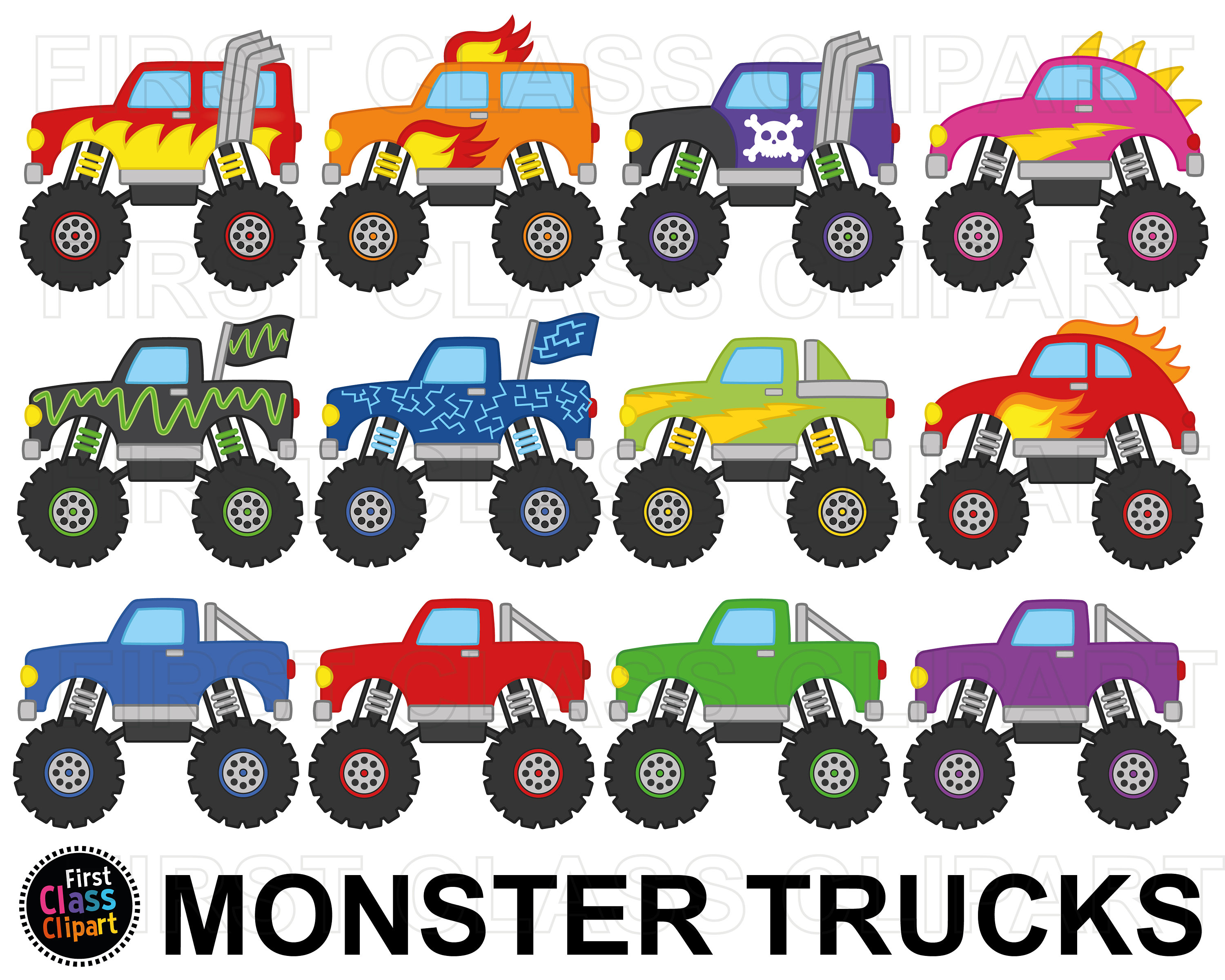 Monster Truck Clipart, Monster Trucks, Trucks Clipart, Cute Trucks ...