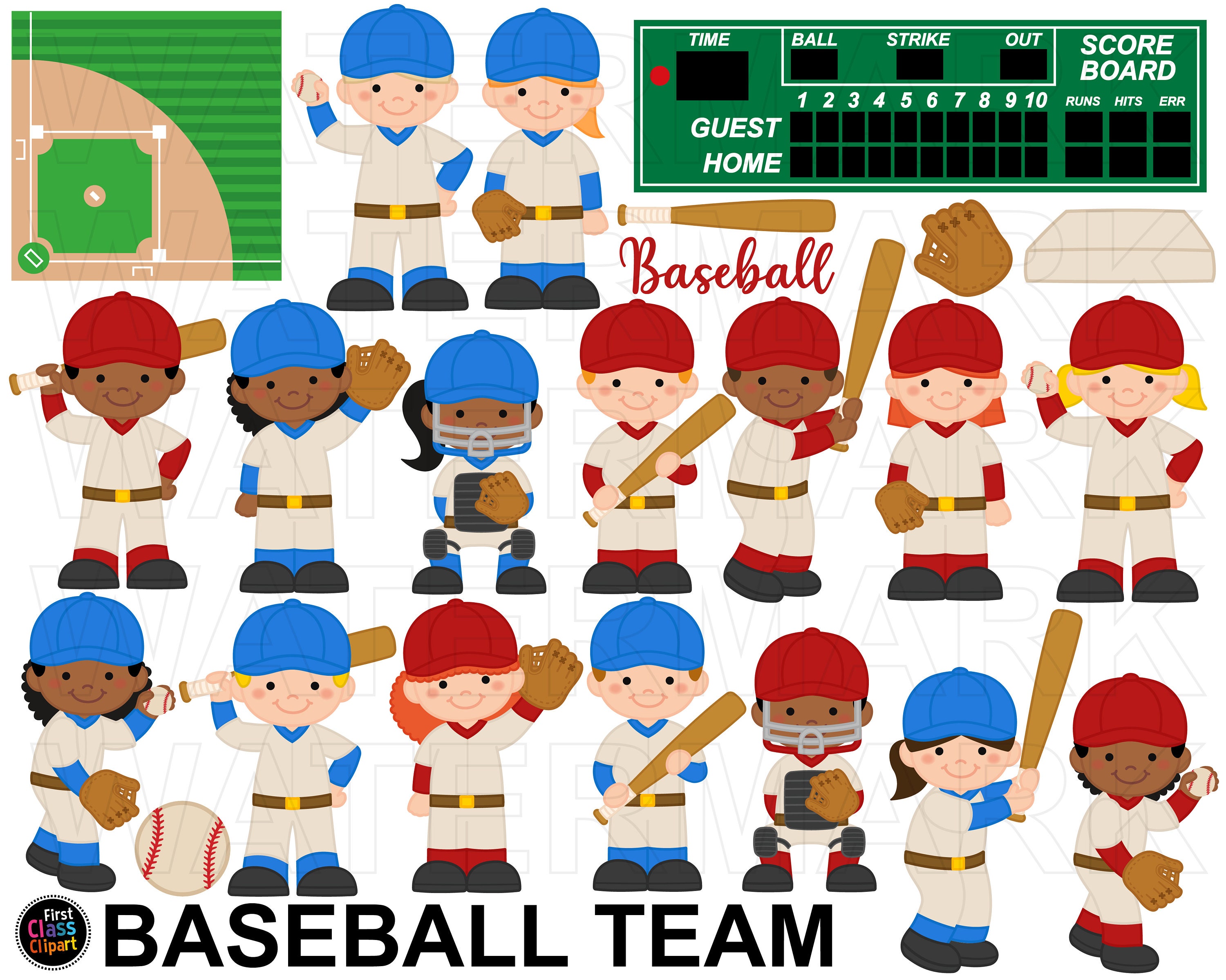 Baseball Clipart, Baseball Team, Baseball Graphics, Baseball Players ...