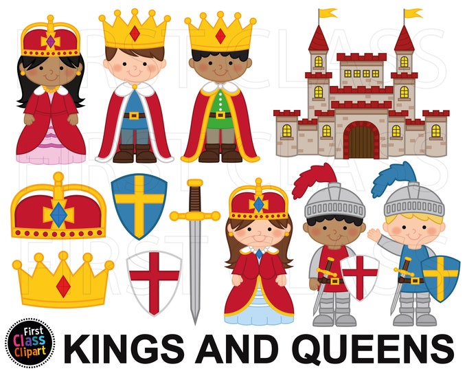 Watercolor Medieval Clipart Bundle PNG, Knights, Castles, Princess ...