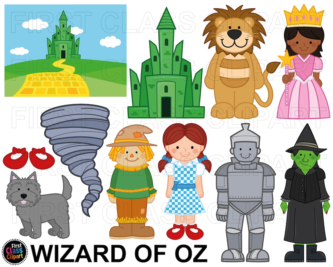Wizard of Oz Clipart, Dorothy, Tin Man, Lion Clipart, Oz, Good Witch ...
