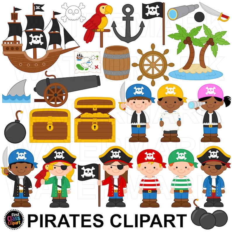 Pirate Clip Art, Pirates Clipart, Pirate Ship SVG, Pirate Png, Small ...
