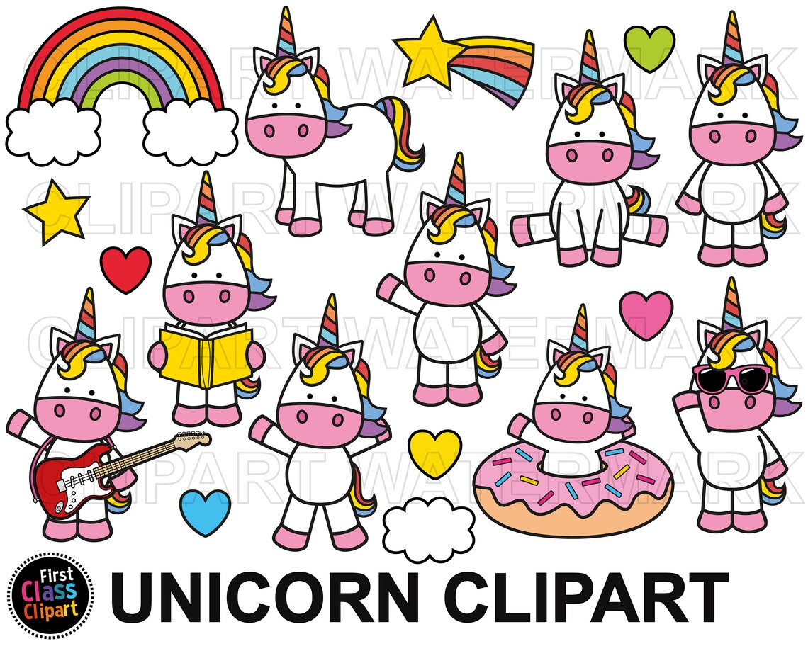 Unicorn Clipart, Magic Clipart, Unicorn Clip Art, Donuts Clipart ...