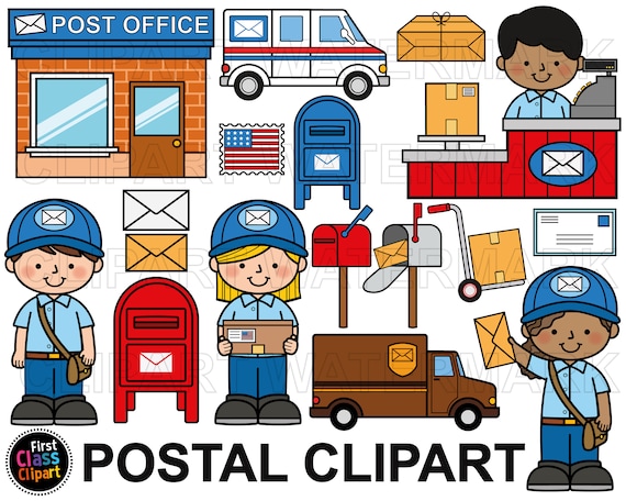 Postal Clipart Post Officer Clip Art Postman Clipart Post - Etsy