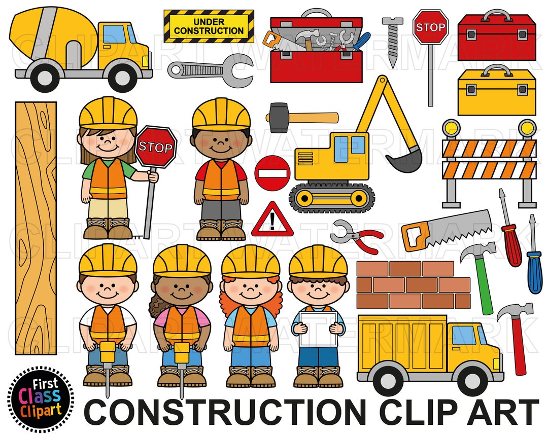 Construction Clipart, Builder, Hammer, Screwdriver, Lorry, Truck ...