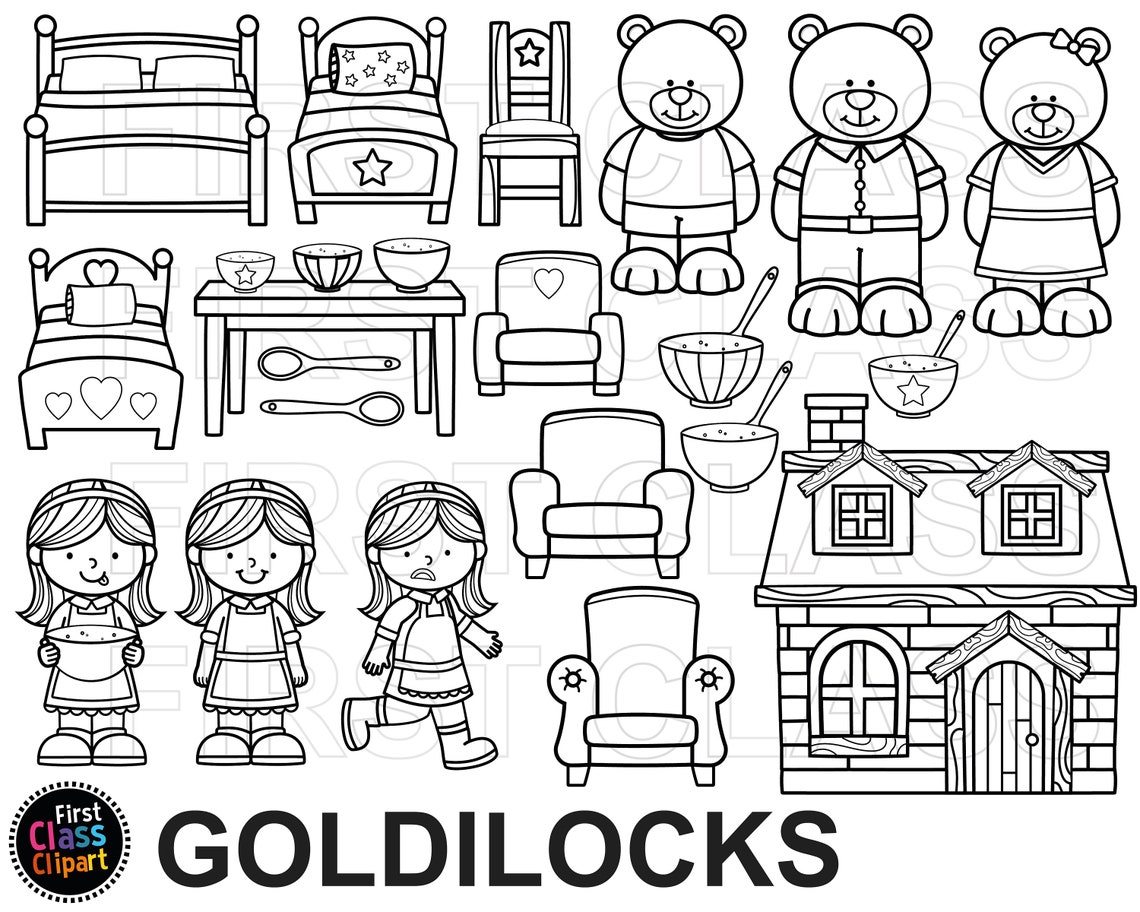 Goldilocks and the Three Bears Clipart, Bears Clipart, Goldilocks ...
