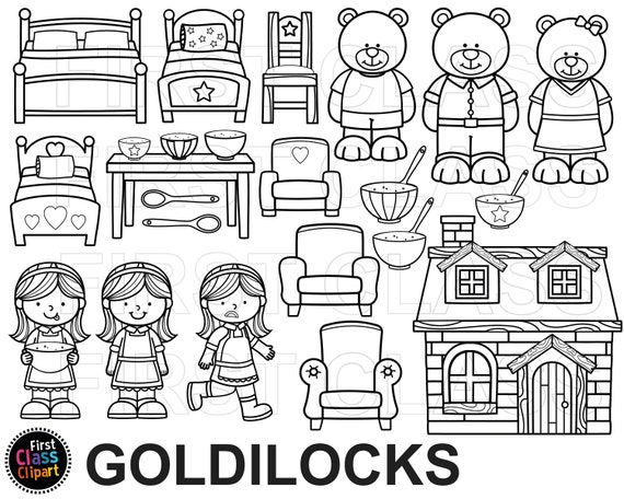 Goldilocks and the Three Bears Clipart Bears Clipart - Etsy Australia