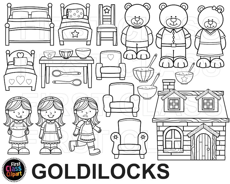 Goldilocks and the Three Bears Clipart, Bears Clipart, Goldilocks ...