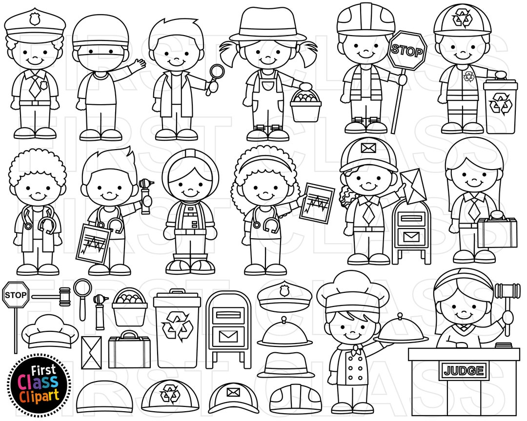 Community Helpers Clipart, Jobs, Professionals Clip Art, Professions ...