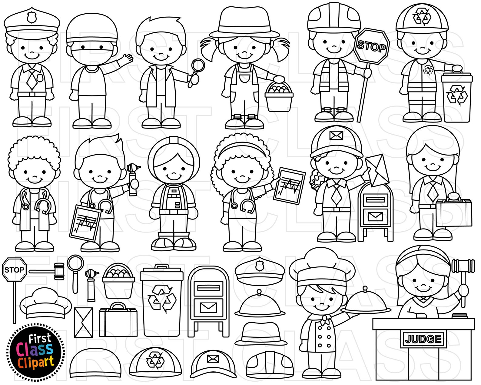 Community Helpers Clipart Jobs Professionals Clip Art Professions