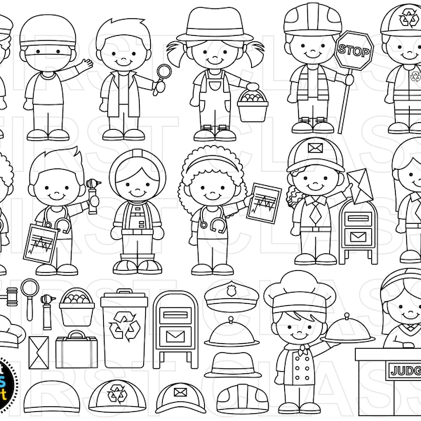 Community Helpers Clipart - Etsy