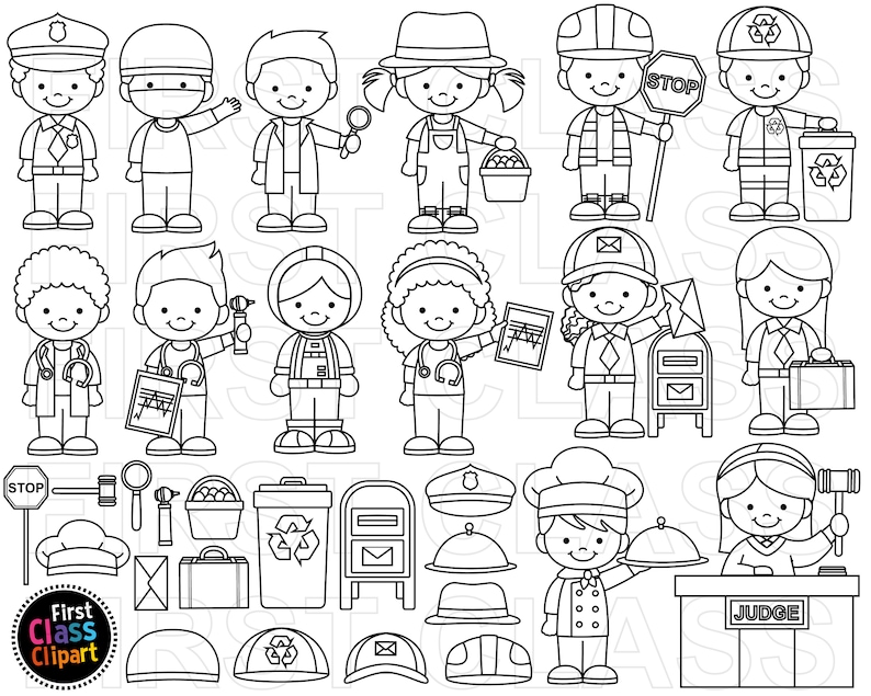 Community Helpers Clipart, Jobs, Professionals Clip Art, Professions ...