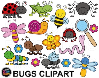 Insects Watercolor Clipart Minibeast Clipart Summer Clipart - Etsy