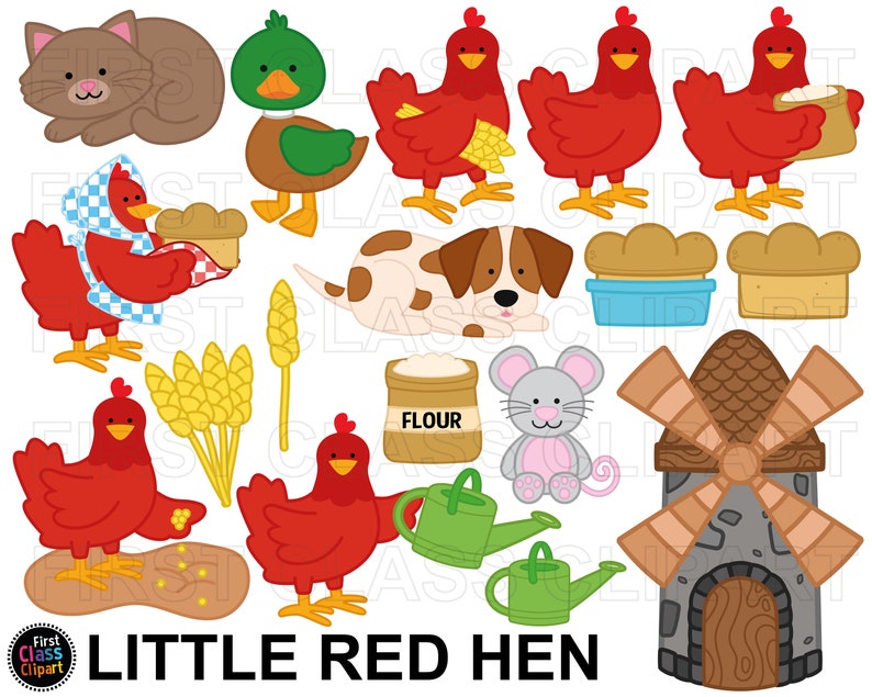 Little Red Hen Clipart, Hen, Chicken Clipart, Farm Animal Clipart ... Little Red Hen Clipart, Hen, Chicken Clipart, Farm Animal Clipart ...