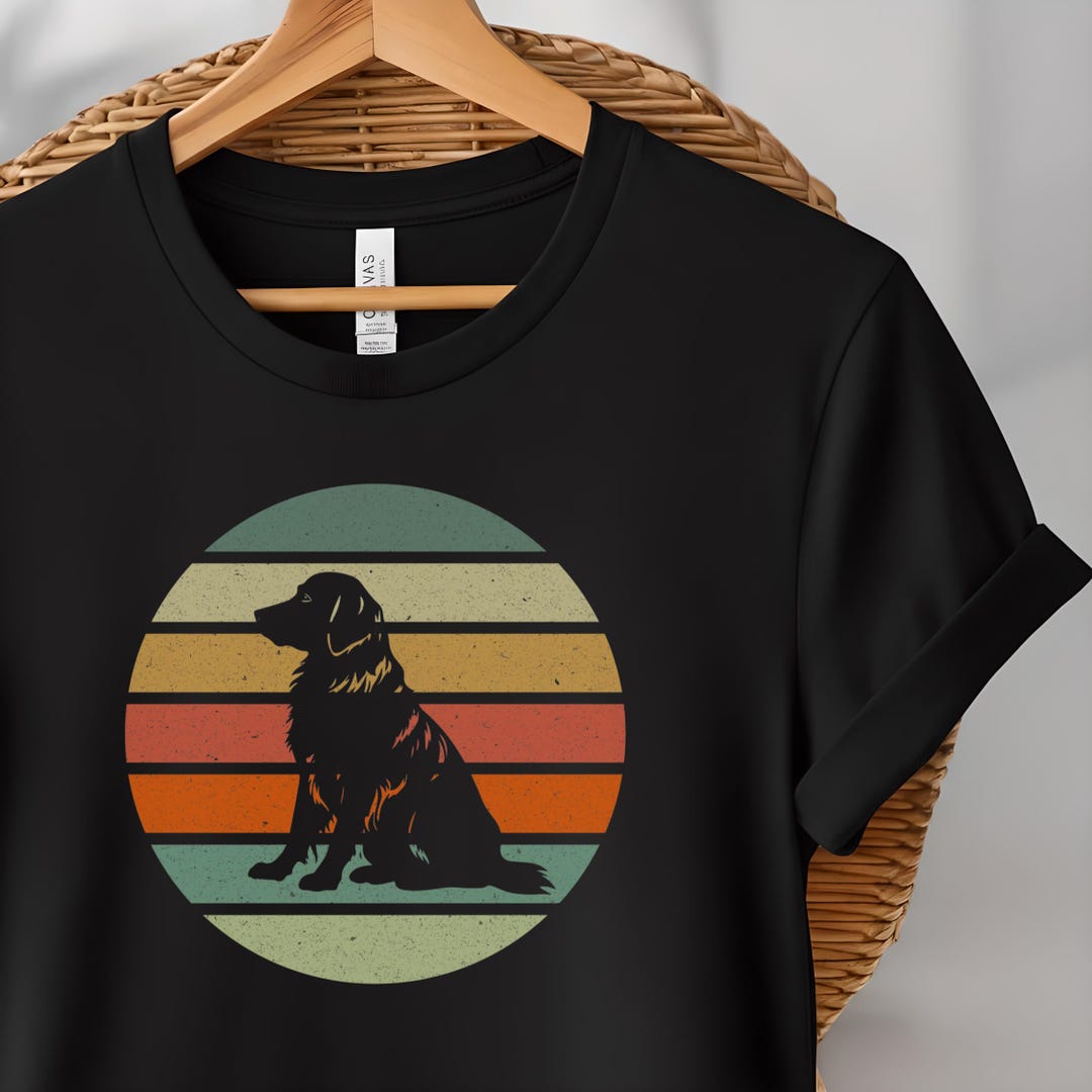 Retro Retriever Silhouette Shirt, Vintage Style Dog Tee XS-5XL - Etsy