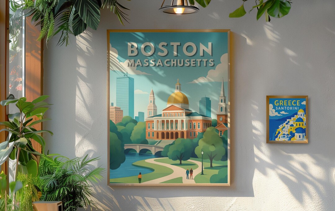 Boston Massachusetts Digital Art Print – Bold Skyline, State House ...