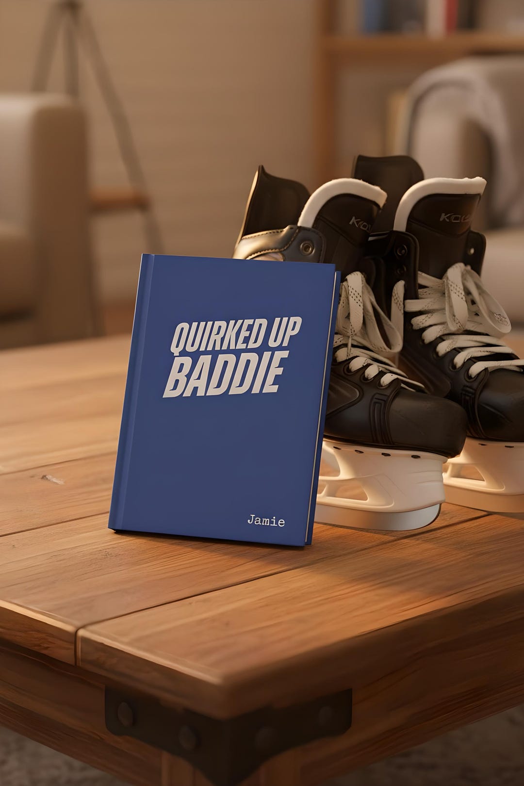 Personalized Quirked up Baddie Notebook, Hockey Romance Book Hardcover ...