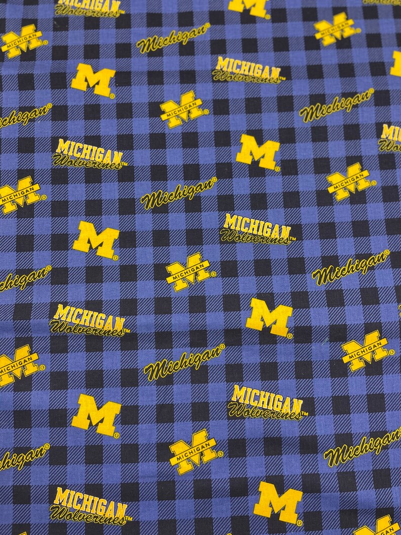 University of Michigan Wolverines Cotton Fabric by the Yard - Etsy