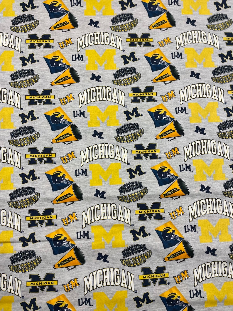 University of Michigan Wolverines Cotton Fabric by the Yard - Etsy
