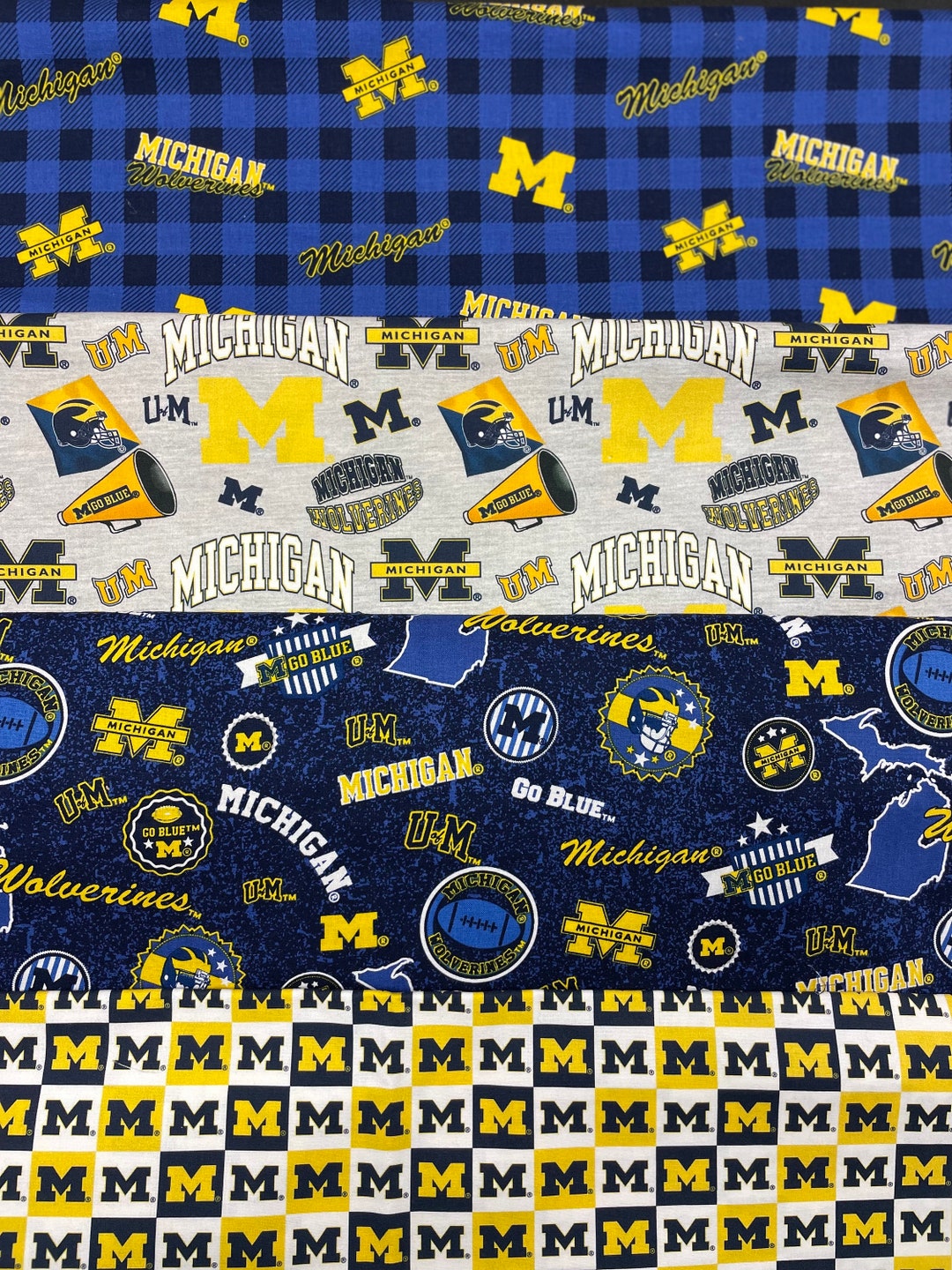 University of Michigan Wolverines Cotton Fabric by the Yard College ...