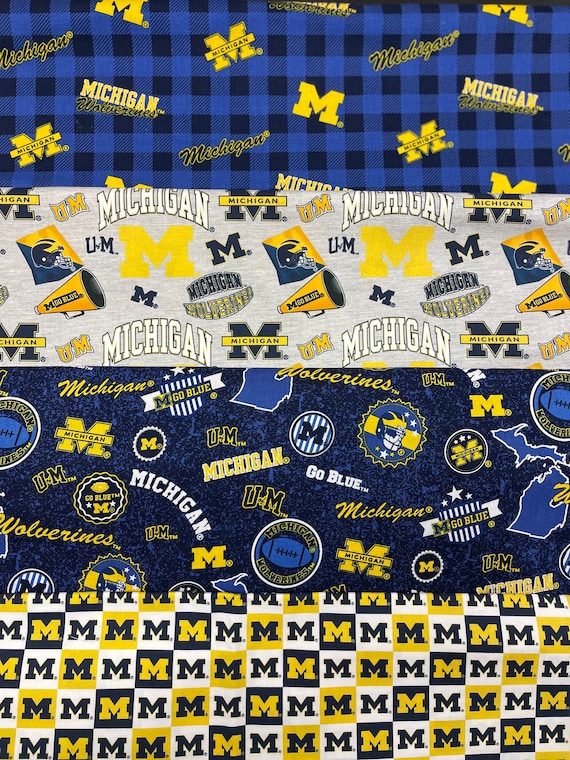 University of Michigan Wolverines Cotton Fabric by the Yard - Etsy