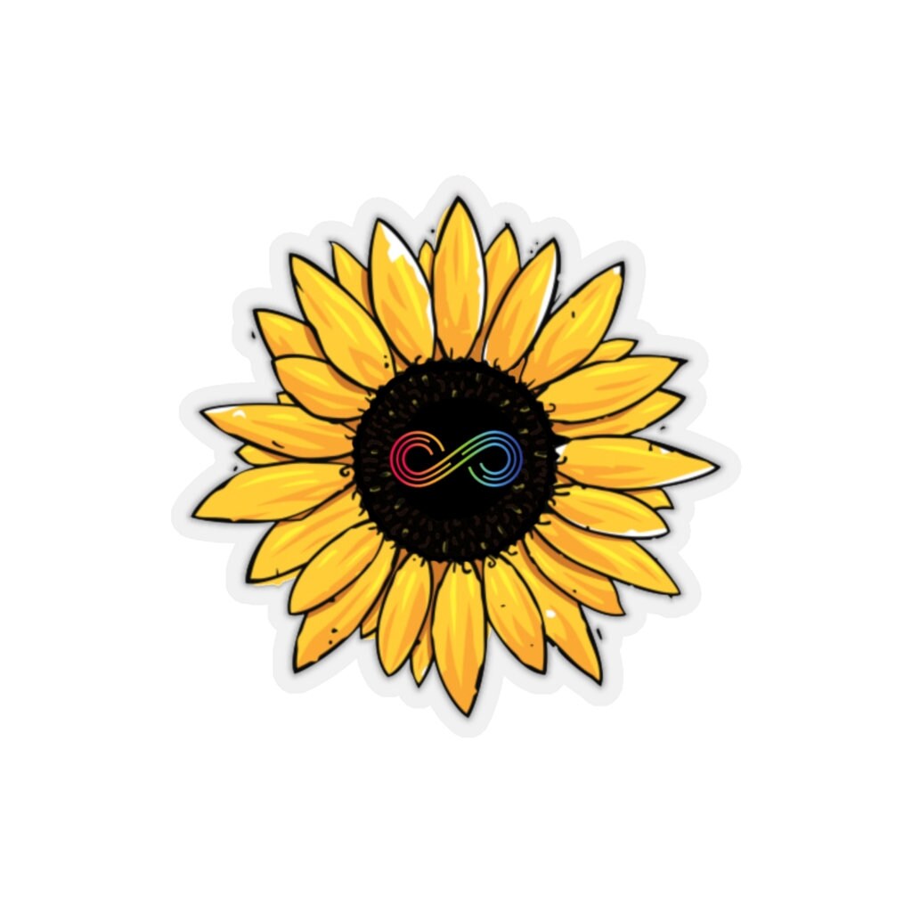 Neurodiversity Infinity Symbol Autism Sunflower Sticker Autism Car ...
