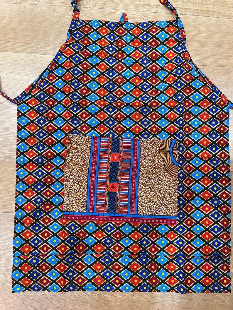 African Waxed Apron, Tabard, Lined - Etsy
