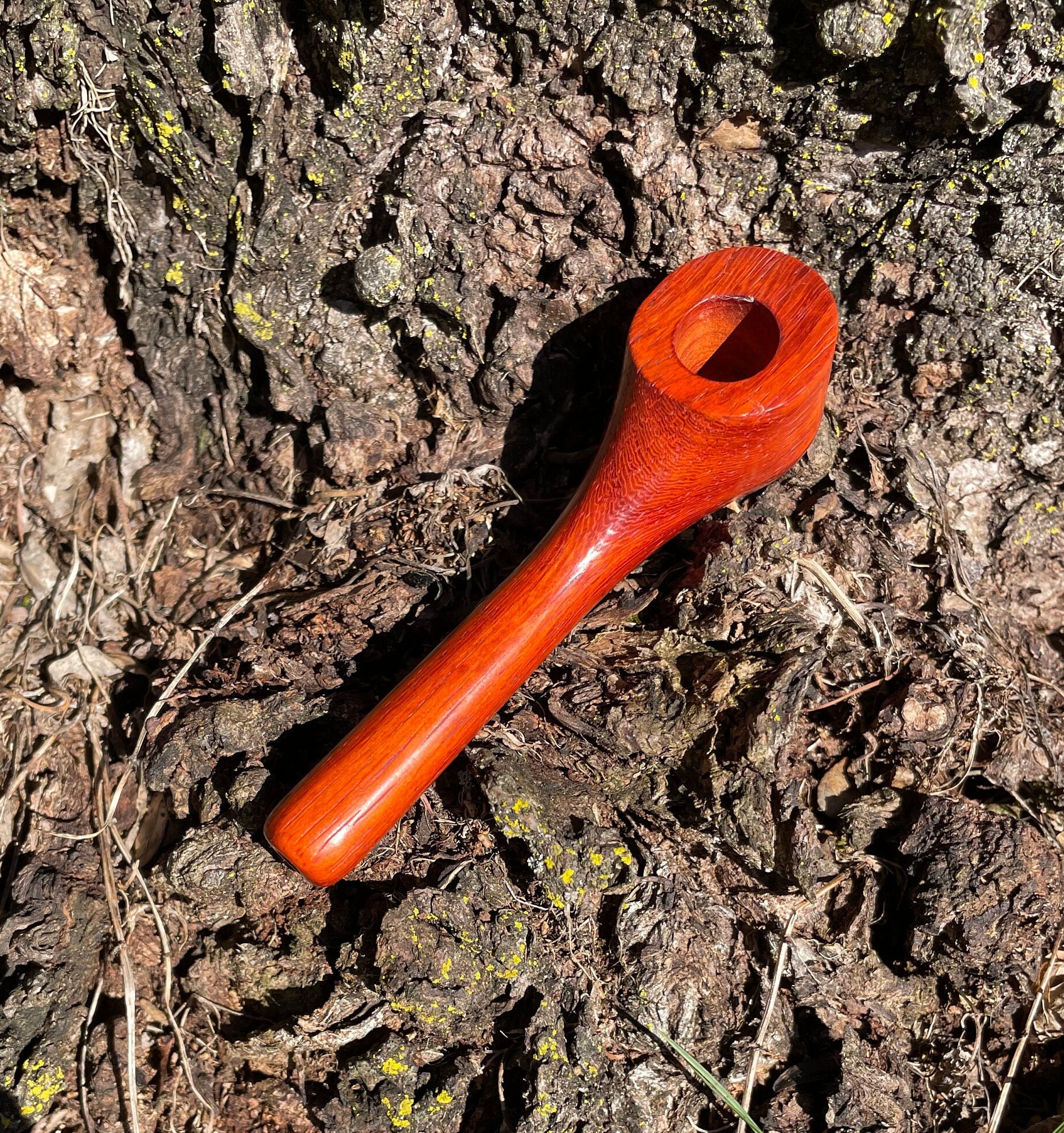 4 1/8" Long Round Stem Hardwood Hand Pipe - Etsy