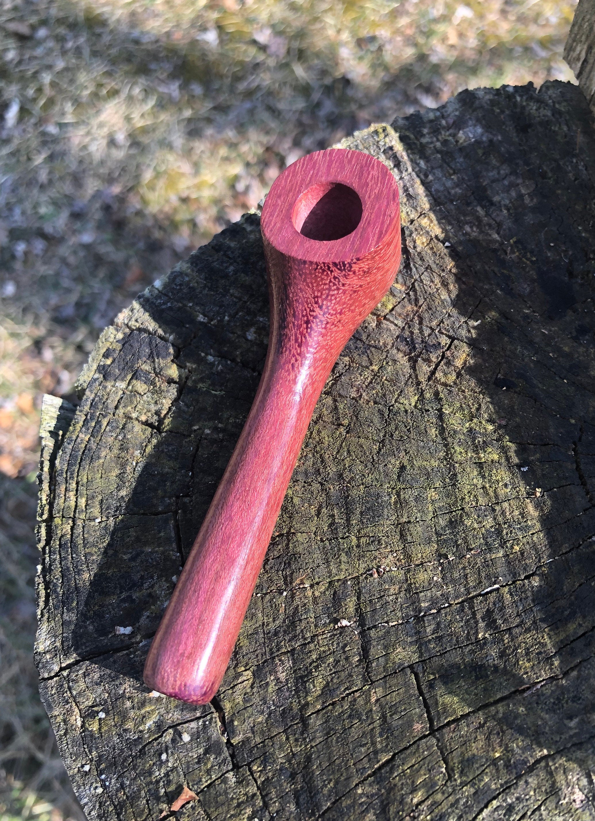 4 1/8" Long Round Stem Hardwood Hand Pipe - Etsy