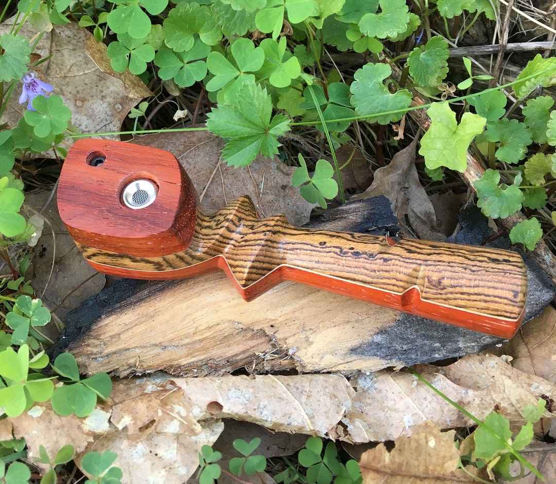 5" Handcarved Laminated Pipe With Smokethrough Swivel Top - Etsy