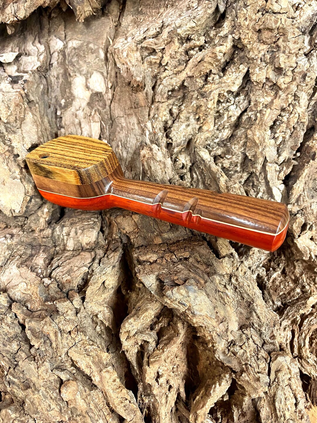5" Length Handcarved Laminated Pipe With Swivel Top - Etsy