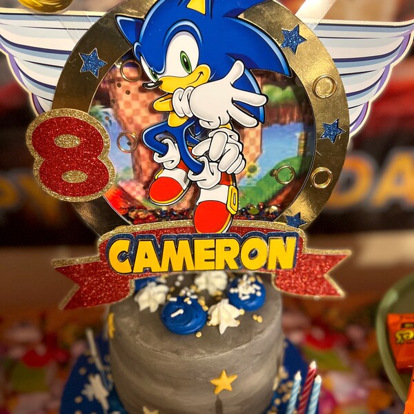 Sonic Hedgehog Shaker Cake Topper - Etsy