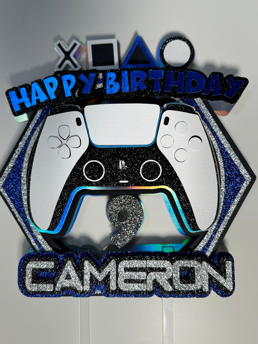 Video Game Cake Topper/shaker PS 5 Birthday Shaker, Playstation Cake ...