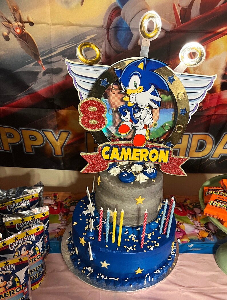 Sonic the Hedgehog/sonic Cake Topper/shaker Birthday Shaker - Etsy