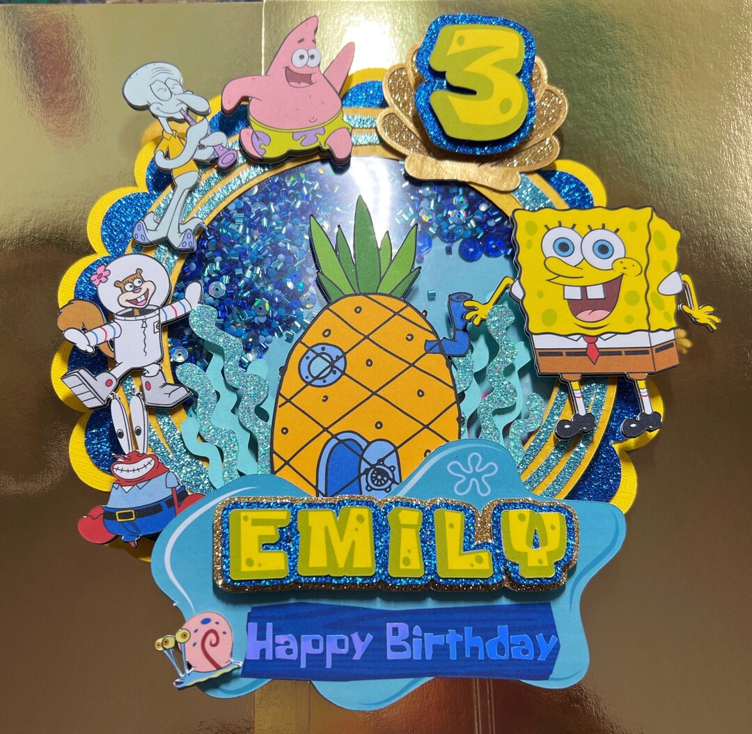 Sponge Pants Topper/shaker, Birthday Shaker, Cake Topper, Customizable ...