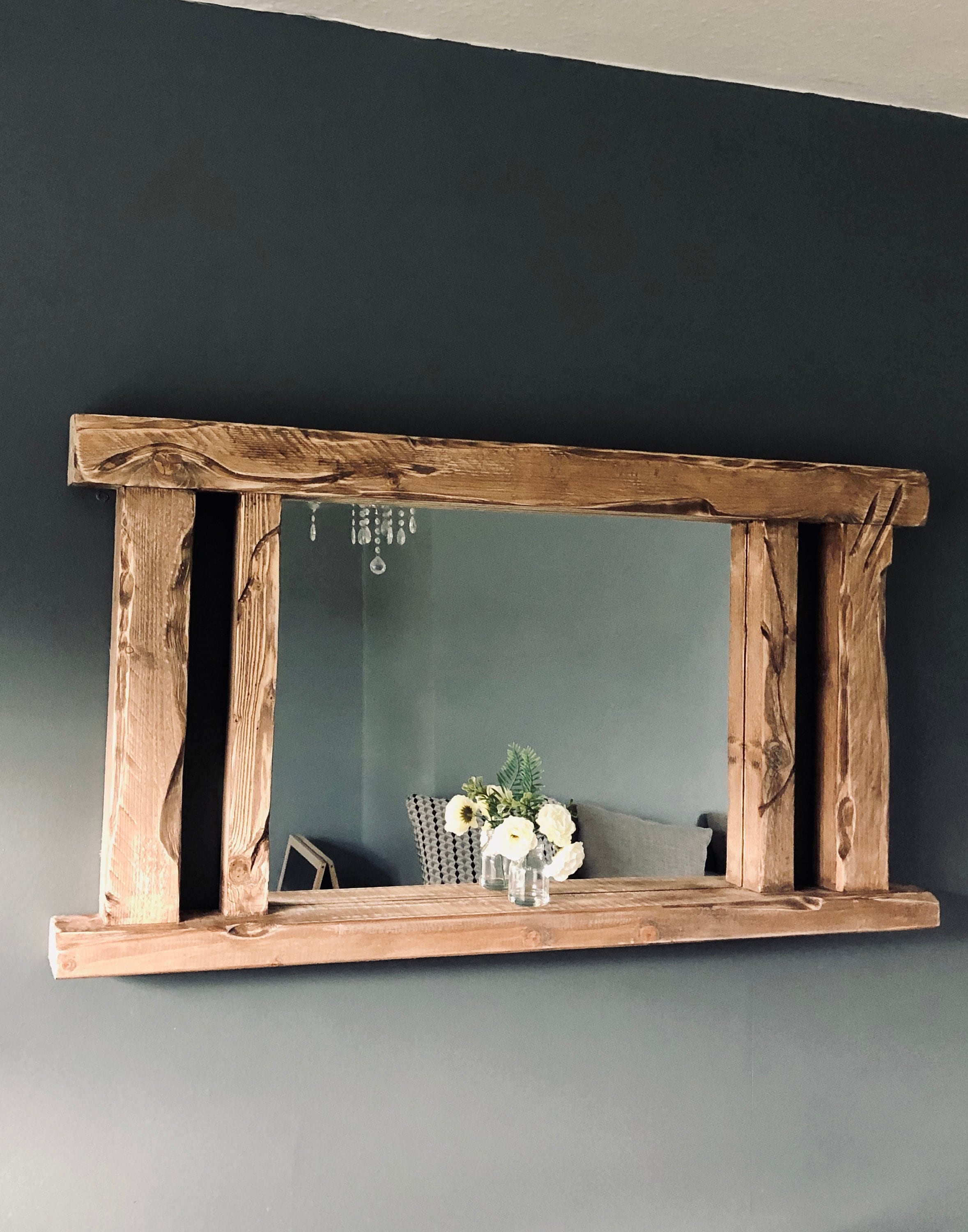 Handcrafted Rustic wood mirror | Etsy