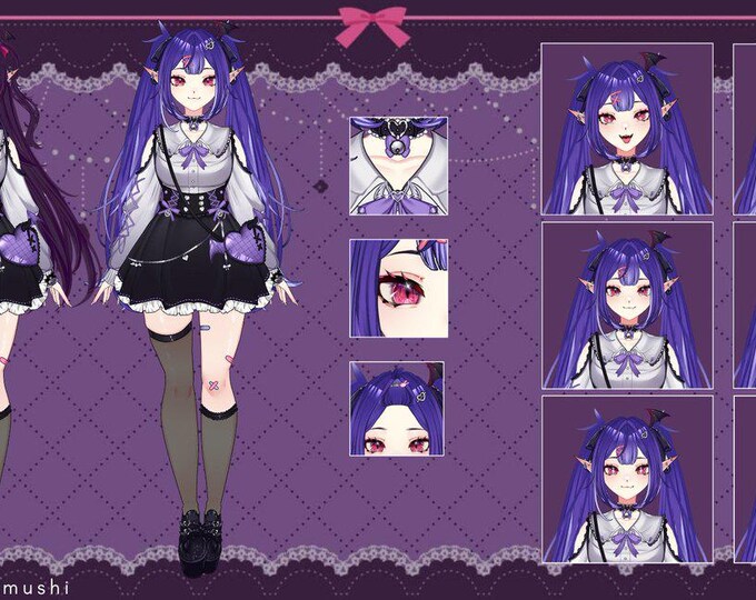 Live2d Full Body Vampire Vtuber Model Adoptable - Etsy