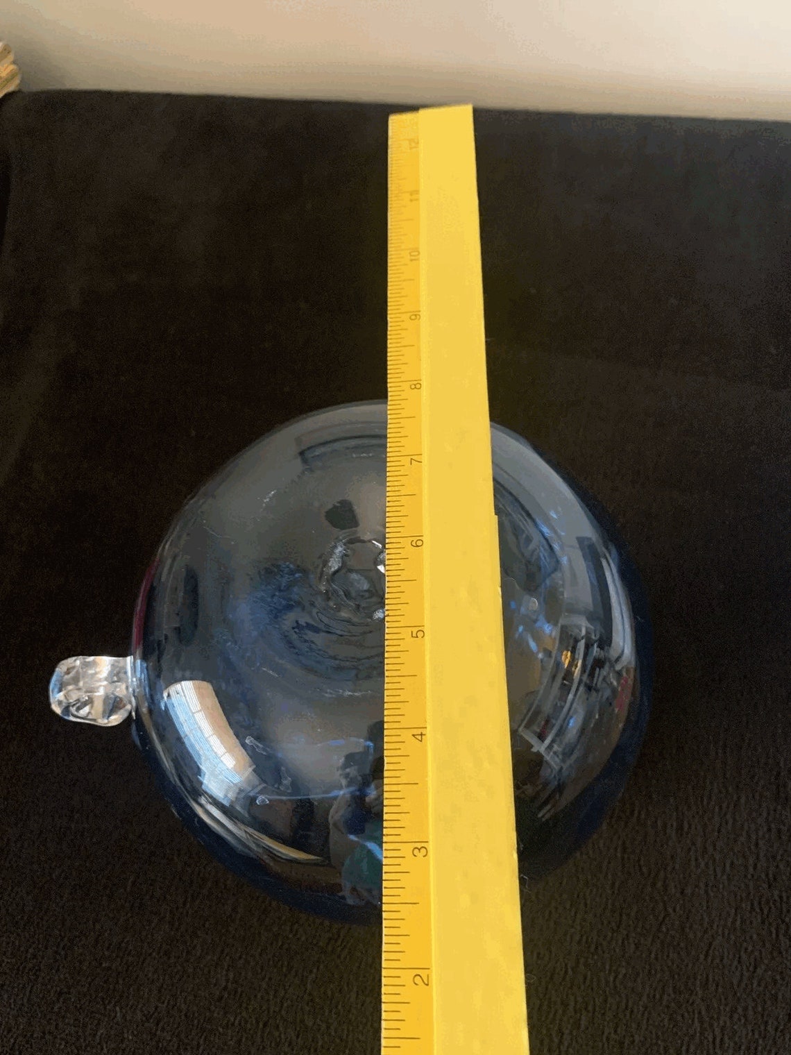 Blenko Handmade Glass Pitcher Cobalt Blue With Clear Handle 10" With ...