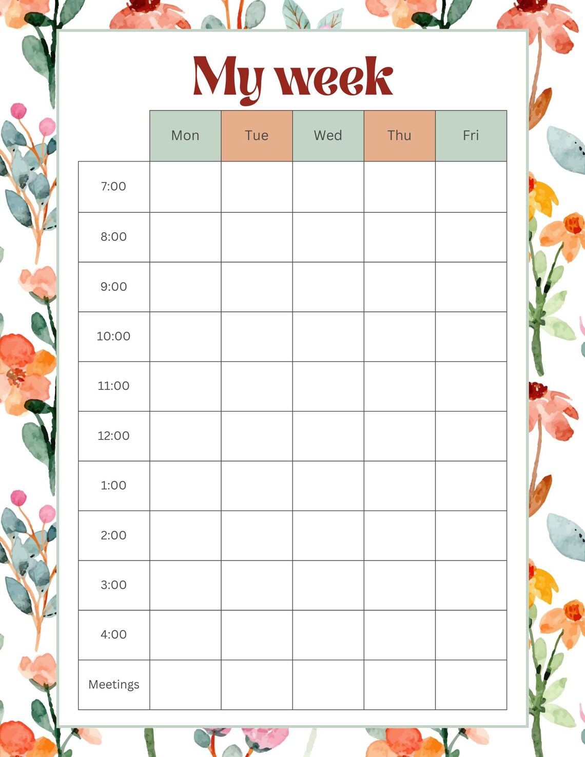 Elegant Floral Teacher Planner - Etsy