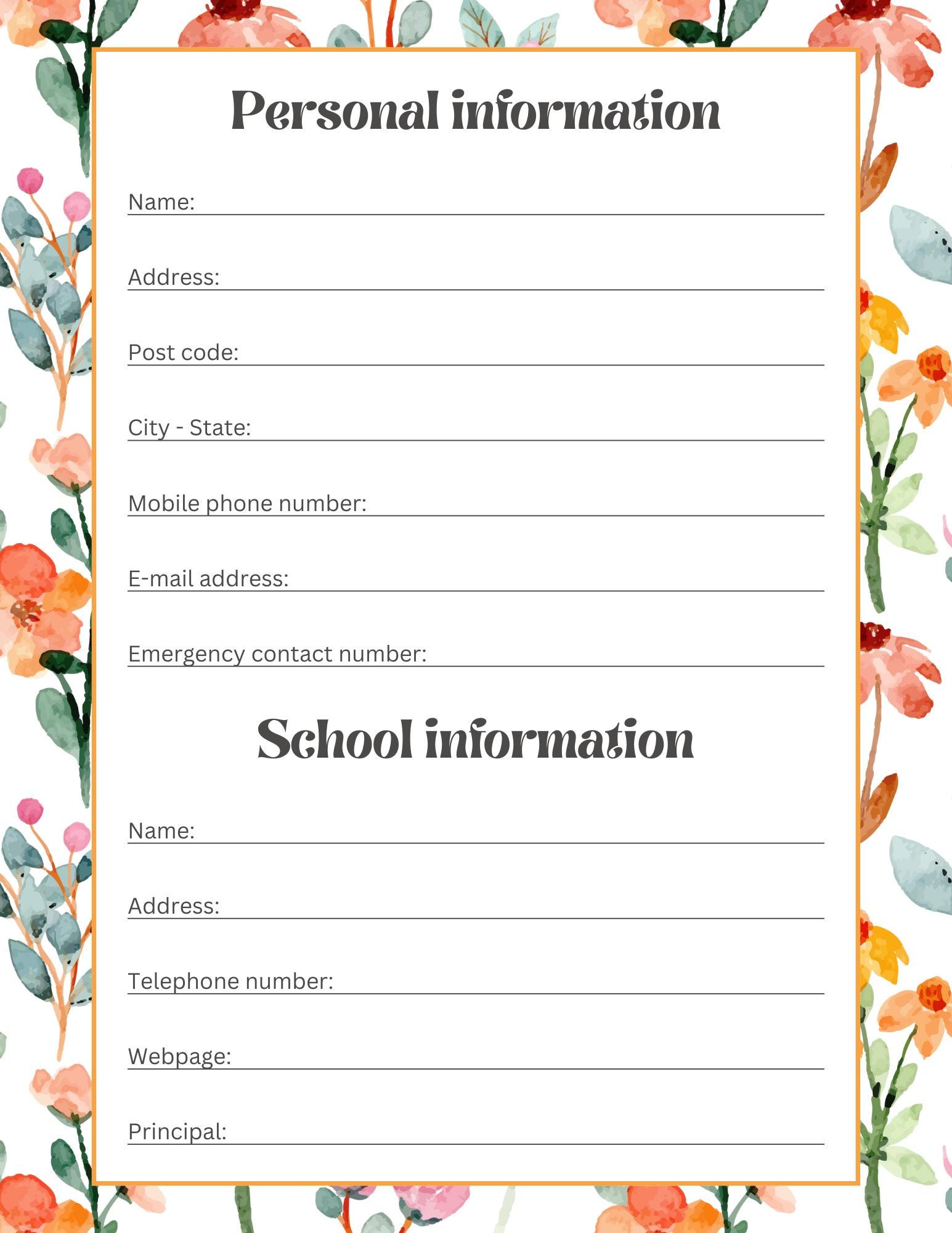 Elegant Floral Teacher Planner - Etsy