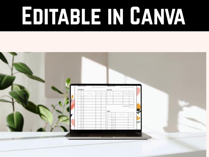 Floral Budget Planner Printable PDF | Monthly Budget, Savings Trackers ...