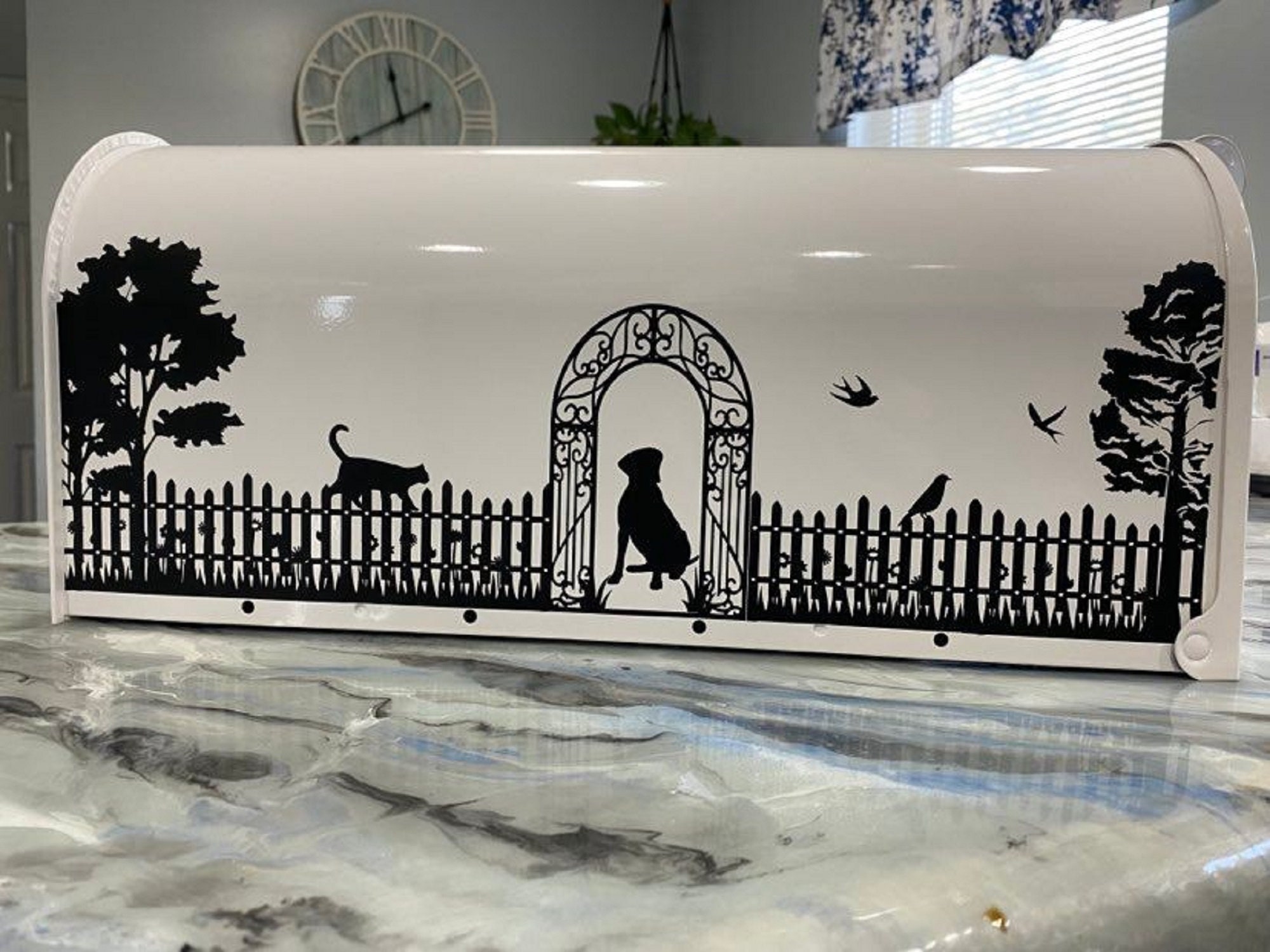 Custom White Dog and Cat Yard Mailbox - Etsy