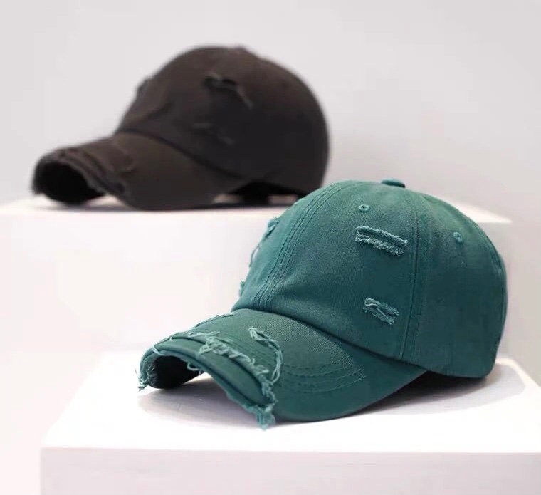 Torn cotton designer baseball cap | Etsy