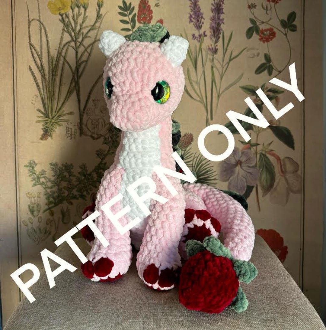 CROCHET Sally the Strawberry Dino Amigurumi PATTERN - Etsy
