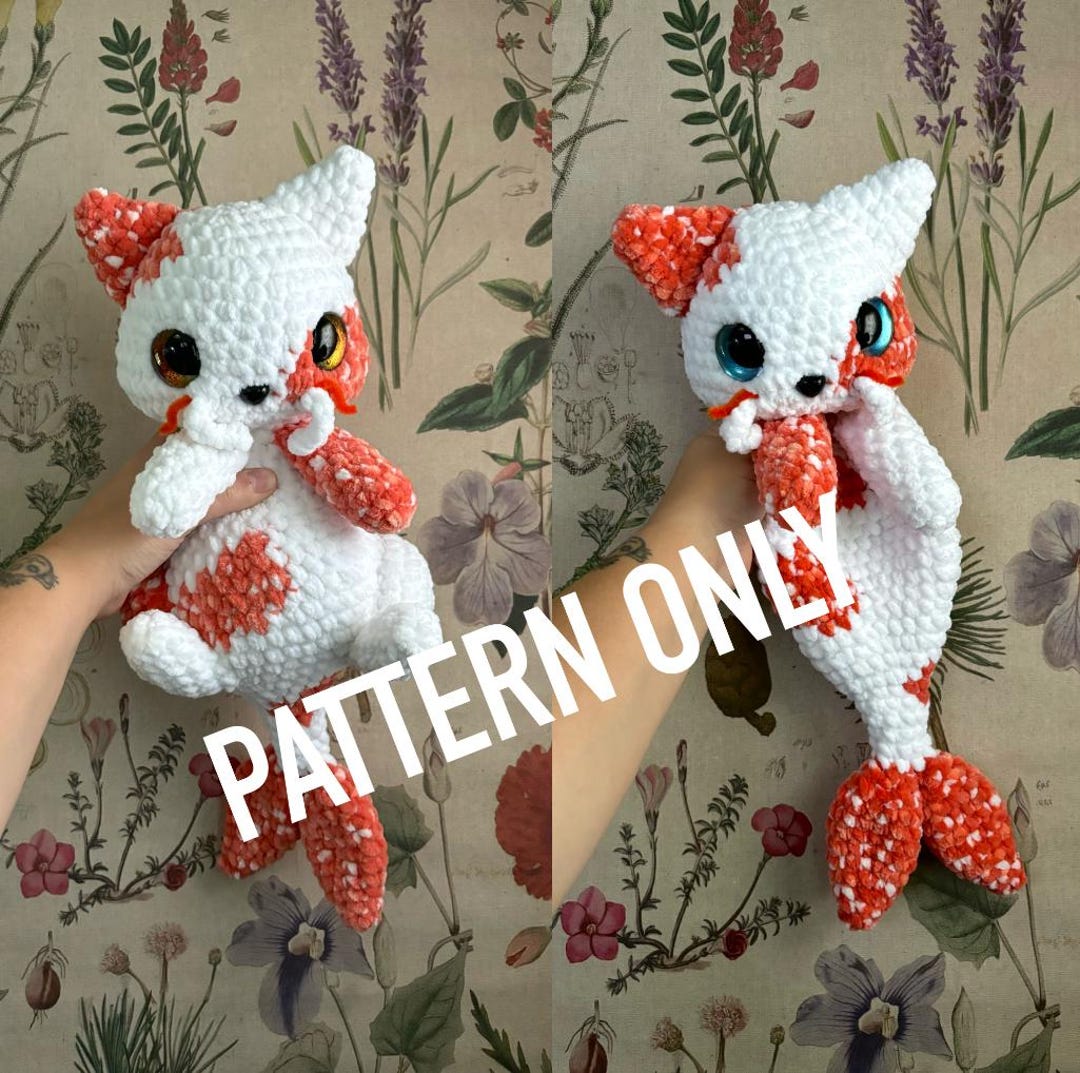 CROCHET Kelp the Koi Fish Kitty 2-1 Snuggler and Stuffed PATTERN - Etsy