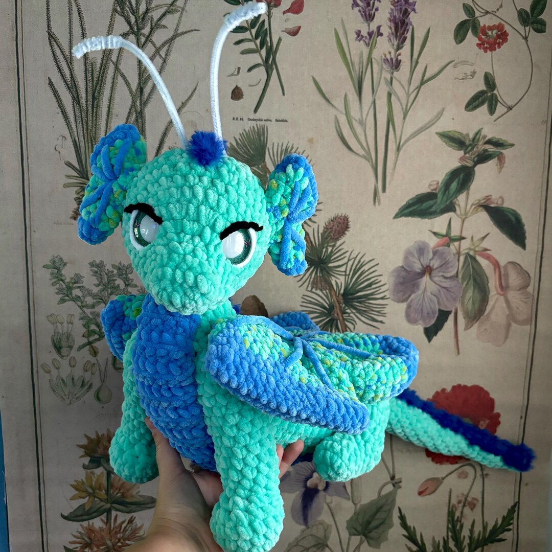 Crochet Butter Fly Dragon Amigurumi Plushie - Etsy