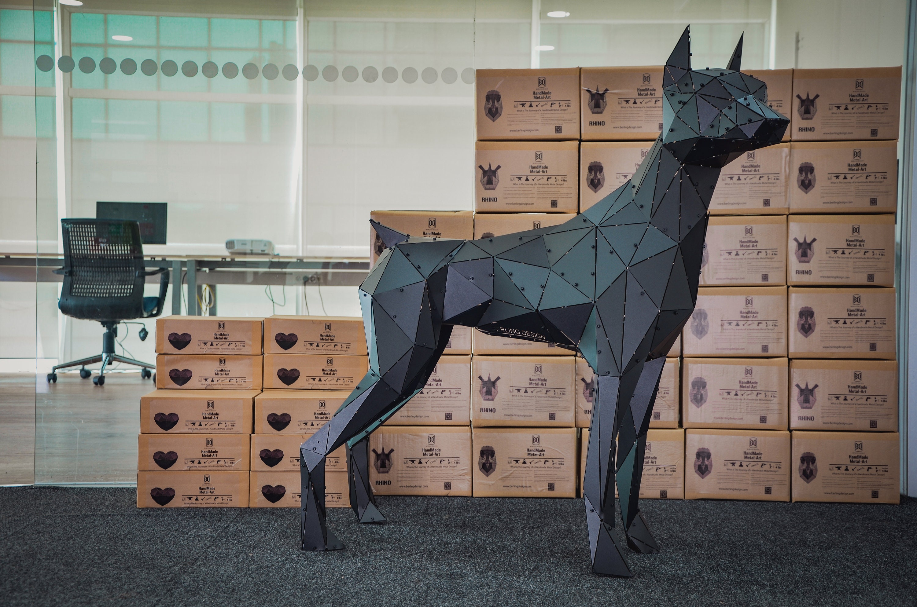 3D Metal Doberman Sculpture: Modern Geometric Dog Art - Etsy